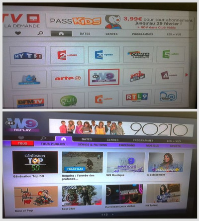 W9 Replay sur la TV à la demande de SFR